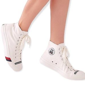 Keds | Shoes | Pro Keds Vintage White High Top Canvas Sneakers | Poshmark